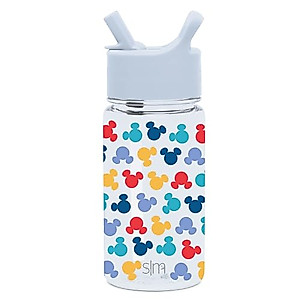 Simple Modern Disney Mickey Mouse Kids Water Bottle 2-Pack with Straw Lid | Reusable Insulated Stainless Steel & Plastic Cups for Girls and Boys, School | Summit Collection | Disney Mickey Mouse Mix