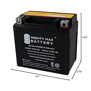 Mighty Max Battery YTX5L-BS 12V 4AH Battery Replaces Duromax 4400 XP4400E Generator
