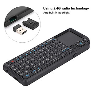 125 2.4G Mini Wireless Keyboard with Touchpad Mouse, 69 Keys USB Wireless Keyboard, 3-in-1 Multifunction UKB-100-RF USB Pocket Mini Wireless Keyboard for PC/Tablets/TV/Xbox/Smartphones
