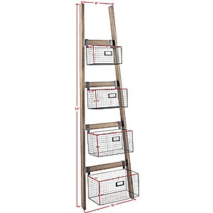 Wald Imports 4408 Wall Ladder, Bookcase, Brown