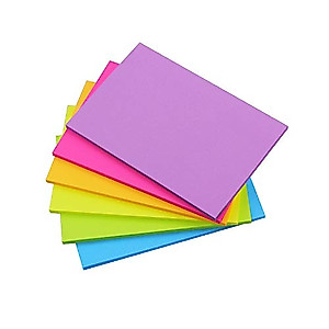 Early Buy Sticky Notes 6 Bright Color 6 Pads Self-Stick Notes 4 in x 6 in, 45 Sheets/Pad