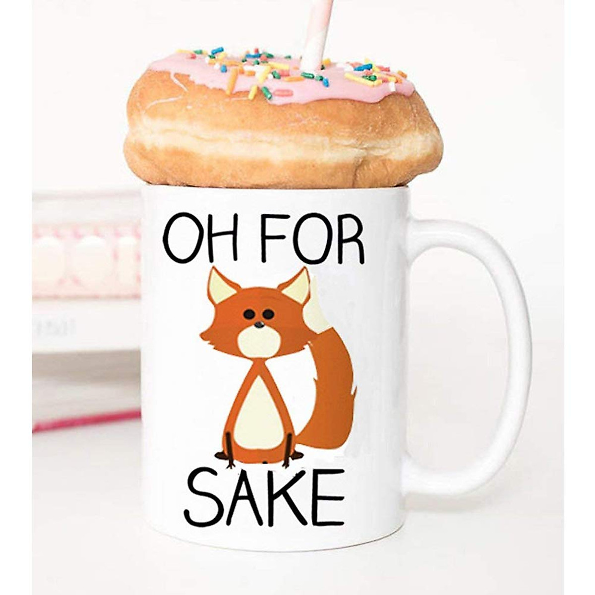 OKSANO Mug for Women Coffee Mug, Fox Coffee Mug Novelty Mug Cute Novelty Cup Funny White Mug, Coffee Ceramic Mug, Lovers Coffee Mug Fox Mug Christmas Valentine's Day Gifts