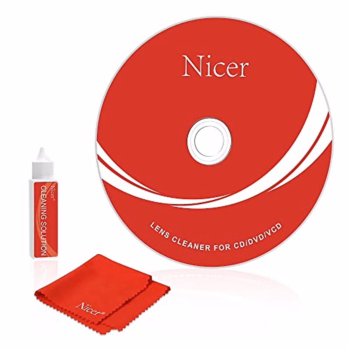 Nicer CD/VCD/DVD Player Cleaner Kit, Laser Lens Cleaning Disc with Double Brush Cleaning System, Set 2
