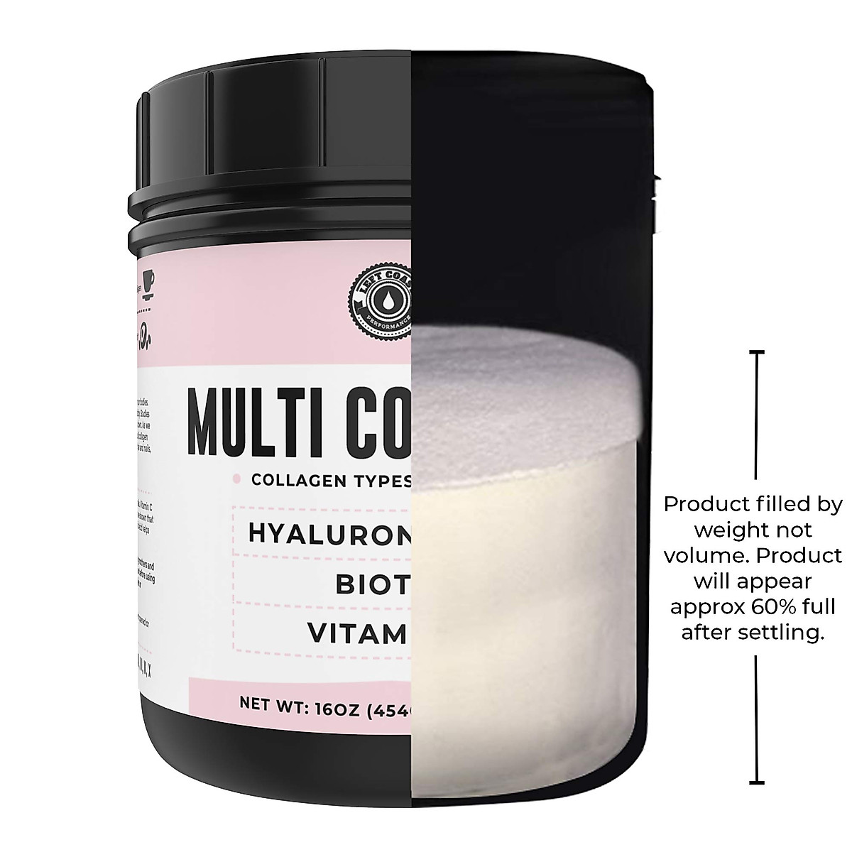 Multi Collagen Peptides Types I, II, III, V, X with Hyaluronic Acid, Biotin, Vitamin C, Grass-Fed Hydrolyzed Protein Collagen, For Skin Hair Nails Joints and Gut Health - Keto & Paleo Friendly Non-GMO
