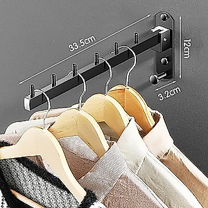 Haokaini 2pcs Laundry Hangers Wall Mounted Clothes Hanger Rack Foldable Stainless Steel Heavy Duty Clothing Drying Rack for Laundry Room Bathroom Balcony Utility Room
