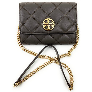 Tory Burch Willa Diamond Quilted Leather Women's Chain Wallet Crossbody Bag (Volcanic Stone)