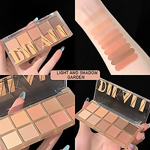 Sulily 10 Colors Eyeshadow Palette Matte Naked Eye Shadow Makeup,High Pigmented, Naturing-Looking, Ultra-Blendable,Long Lasting High Pigment Nude Eyeshadow with 3 Eyeshadow Brush(Milk Tea)