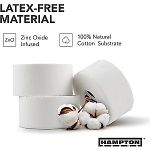 Hampton Adams (32 Pack White Bulk Athletic Tape - 1.5" x 45 feet Per Roll - NO Sticky Residue & Easy to Tear - Perfect for Sports Athletes, Trainers & First Aid Injury Wrap: Fingers Ankles Wrist