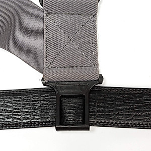 MELOTOUGH 2inch Wide Elastic Unisex Trucker Suspenders - Grey, Comfort version with Gripper Clasp - Holding up pants