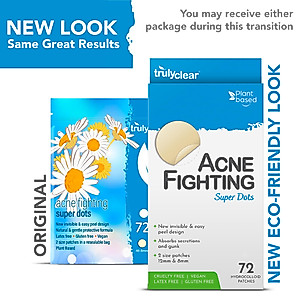 Truly Clear Hydrocolloid Acne Pimple Patches for Face & Body - 72 Count, Ideal for Cystic Acne, Zit & Blemishes - Cruelty Free Acne Dot, Spot Stickers, Acne Cover Patch - Overnight Results