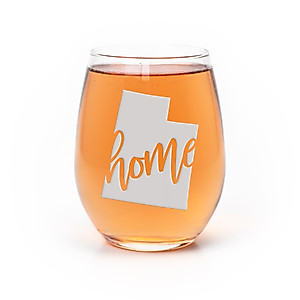 Utah State Stemless Wine Glass - Utah Gift, Utah Wine Glass, Utah Fan Gift