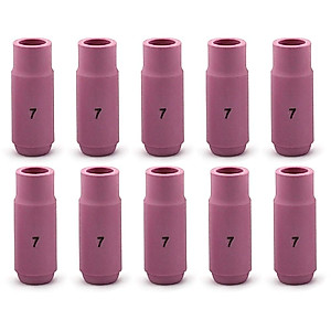 WeldingCity 10-pk Alumina Ceramic Cup 10N47 (#7, 7/16") for TIG Welding Torch 17, 18 and 26 Series from Weldcraft Lincoln Miller ESAB CK