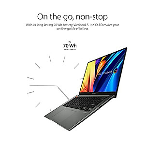 ASUS VivoBook S 14X OLED Laptop, 14.5” 2.8K 16:10 120Hz Display, Intel Evo Platform, Intel Core i5-12500H CPU, 8GB RAM, 512GB SSD, Windows 11 Home, Midnight Black, S5402ZA-DB51