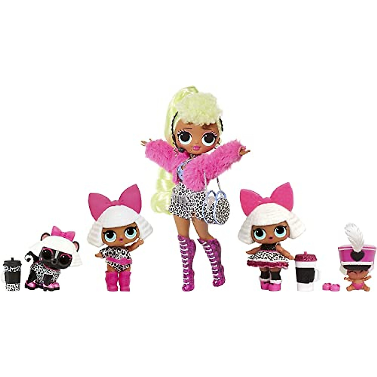 L.O.L. Surprise! OMG Diva Family with 45 Surprises Including (1) Pink Fashion Doll with (4) Collectible Dolls and Accessories Toy Playset
