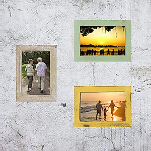 Yokoke 4x6 Inch Rustic Picture Frames - Farmhouse Distressed Frames 100% Reclaimed Wood Photo Frames for Tabletop or Wall Mounting - Vertical & Horizontal - Home Office Gallery Decor - 3 Pack