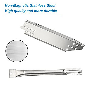 Plowo PN6281 SA5491 Stainless Steel Heat Plate and Burner Replacement for Kenmore Gas Grill Models 415.16128010, 415.1612801, G550-0006-W1, Charbroil 463235714, 464220511, 464220110, 4 Pack