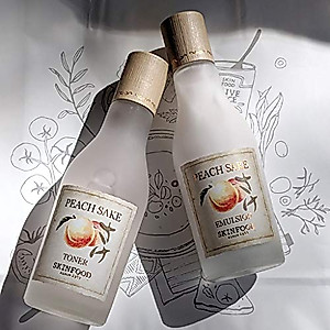 SKINFOOD Peach Sake Emulsion 135ml - Tighten Pores and Sebum Control Skin Moisturizing, Refining & Hydrating Facial Emulsion for Oily Skin - Enlarge Pores Remedy (4.56 fl.oz.)