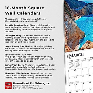 Greece | 2024 12 x 24 Inch Monthly Square Wall Calendar | BrownTrout | Travel Europe Balkans Athens Mykonos