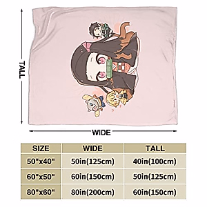Anime Unisex Throw Blanket Flannel Blankets for Bedding Couch Sofa Living Room Throws All Season 50"X40"