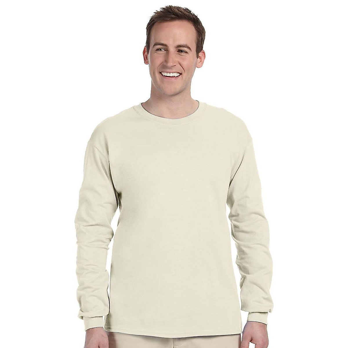 Gildan G240 Ultra Cotton 6 oz. Long-Sleeve T-Shirt - NATURAL - L