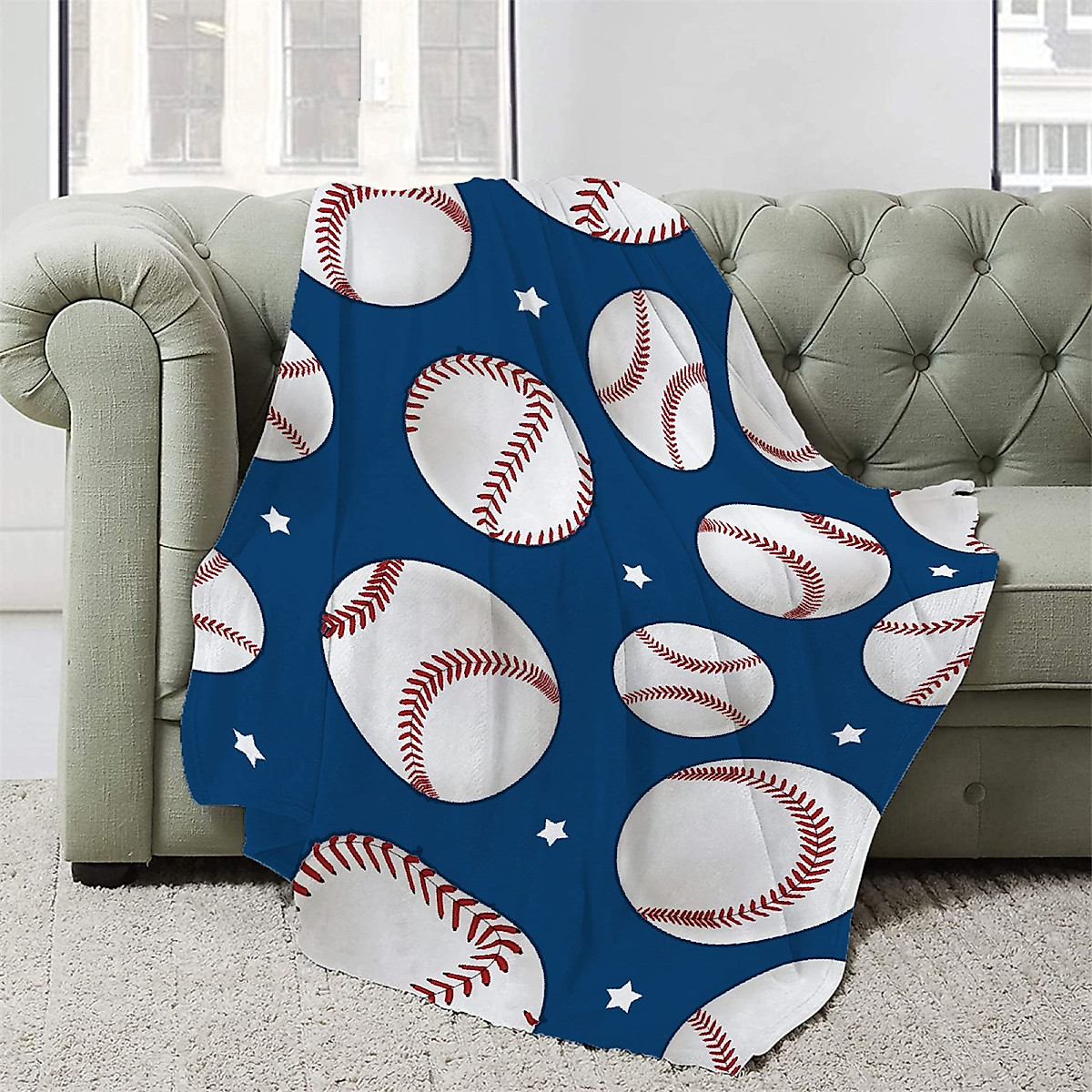 AozyHug Baseball Soft Throw Blanket Flannel Swaddle Blanket Boys, Girls, Infant, Newborn Receiving Blankets Toddler and Kids Blankets for Crib Stroller (30"x40" Inches)