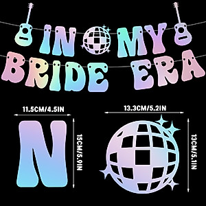 Iridescent In My Bride Era Banner, Bride to be Favors, Engagement Wedding Bridal Shower Bachelorette Party Decorations Supplies, Iridescent Glitter