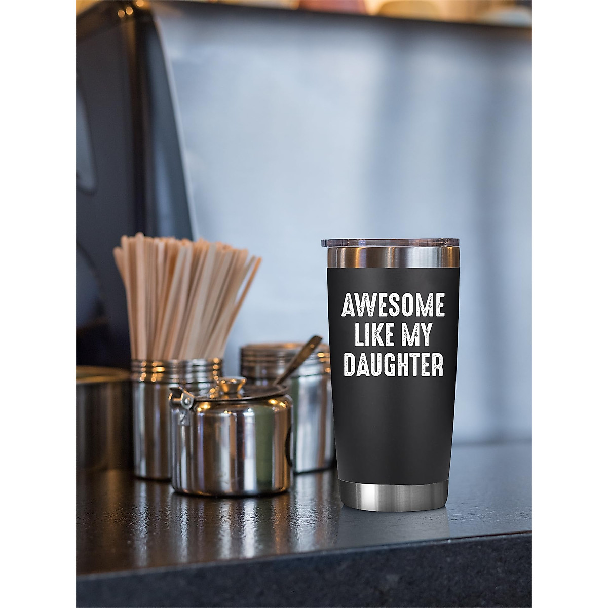 NewEleven Christmas Gifts For Dad - Cool Dad Gifts From Daughter - Unique Birthday Present Ideas For Dad, Father, Husband, Bonus Dad, Step Dad, New Dad From Daughter, Daughter In Law - 20 Oz Tumbler