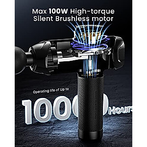 RENPHO Massage Gun Deep Tissue, FSA HSA Eligible Percussion Muscle Massage Gun Bluetooth for Athletes, Portable Electric Handheld Massager Gun, LED Touch Display