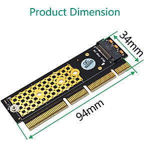 M.2 NGFF NVMe SSD to PCIE 3.0 X16/X8/X4 Adapter with heatsink for 1U/2U Server and Low Profile PC