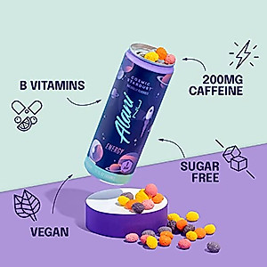 Alani Nu Sugar-Free Energy Drink, Pre-Workout Performance, Cosmic Stardust, 12 oz Cans (Pack of 12)