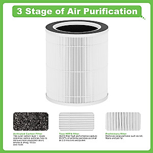 Hichoryer VK-6067B H13 True HEPA Replacement Filter, Compatible with HOKEKI VK-6067B and Vremi Air Purifier, 3-in-1 H13 Grade True HEPA and Activated Carbon Filter, 2Pack