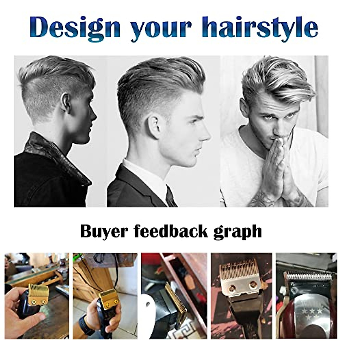 Replacement Blade for Wahl Clippers, Professional Precision 2 Hole Adjustable Hair Trimmer Parts Gold Silver Blades Compatible with Wahl 5 Star Series Cordless, Super Taper, Magic Clip Clipper 2pack