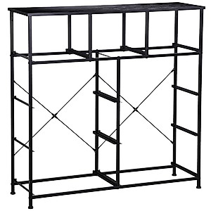 SUPER DEAL Dresser for Bedroom 9 Drawer Fabric Storage Tower Tall Chest Organizer Unit for Living Room Nursery Entryway Closets, Heavy Duty Steel Frame, Wood Top Black Grey