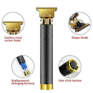 Men Trimmers Electric Hair Clipper Set - USB Charging Cordless Intelligent Barber Set with 4 Combs Metal Shaver Grooming Kit Gifts - Easy to Use for Home Barber Shop