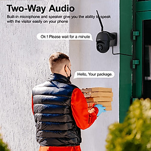 wansview Outdoor Security Camera, 1080P Pan-Tilt 360° Surveillance Waterproof WiFi Cameras, Night Vision, Two-Way Audio, Motion Detection, Remote Access, Compatible with Alexa W9 (Black)