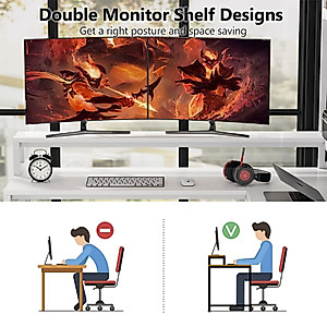 Tribesigns L Shaped Desk with Hutch and Monitor Stand, Corner Computer Desk Home Office Desk with Storage Shelf, Gaming Table Workstation,CPU Stand Included, (White&White)