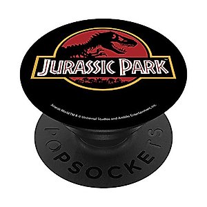 Jurassic Park Classic Logo T-Rex Skeleton PopSockets PopGrip: Swappable Grip for Phones & Tablets