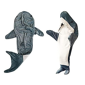 SunBritly Shark Blanket Kids Shark Sleeping Bag Shark Onesie Cosplay Shark Costume Shark Gifts(S,Please refer to the size chart before purchasing)