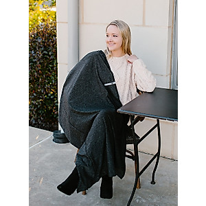 Zero Grid Infinity Fashion Scarf with Hidden Pockets Converts to Blanket and Wrap Perfect for Travel