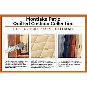 Classic Accessories Montlake FadeSafe FadeSafe Water-Resistant Patio Bench/Settee Quilted Cushion Cover, 48 x 18 x 3 Inch, Spice
