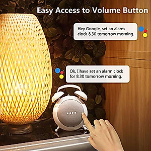 Google Home Mini Stand Holder, Retro Alarm Clock Stand Mount Base Protective Case Compatible with Google Home Mini and Nest Mini (White)
