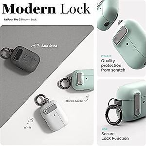 VRS Design Modern Lock Airpods Pro Case for Apple Airpods Pro 2nd Generation & 1st Generation (2022/2019) (Sand Stone) [US Patent Registered]