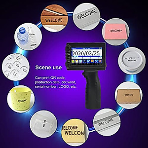 TOAUTO Portable Intelligent Upgraded Handheld Inkjet Printer HP-003 with 3.7 Inch LED Touch Screen Quick-Drying Inkjet Coding Machine for Code Date Label (Support 14 Languages & 3 Print Precision)