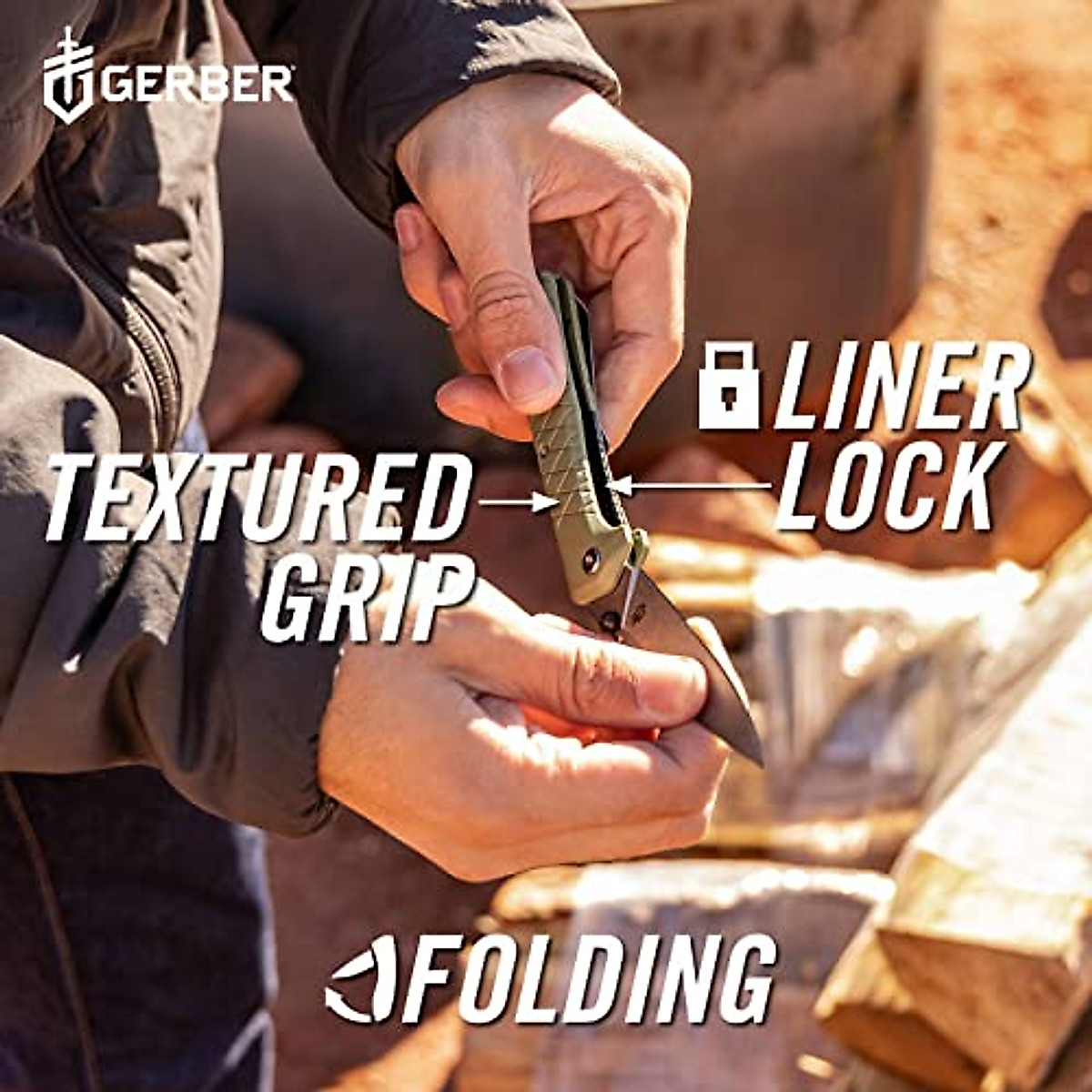 Gerber Gear Zilch Folding Pocket Knife, 3.1 Inch Plain Edge Blade, Drab Red