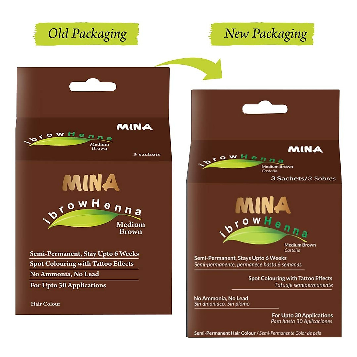 Mina ibrow Hair Color Medium Brown|Natural Spot coloring Hair Tinting Powder, Water and Smudge Proof | No Ammonia, No Lead with 100% Gray Converge|Vegan and Cruelty free