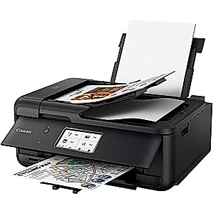 Canon All-in-One Printer Copier Scanner Fax Auto Document Feeder Photo and Document Printing Airprint (R) and Android Printing + Bonus Set of Ink and Printer Cable