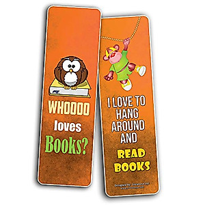 Creanoso Inspiring Bookmarks for Kids (12-Pack) - Animal Theme Reading Bookmarker Cards - Stocking Stuffers Gift for Kids, Children, Boys & Girls – Teacher and Classroom Rewards – School Gifts Set