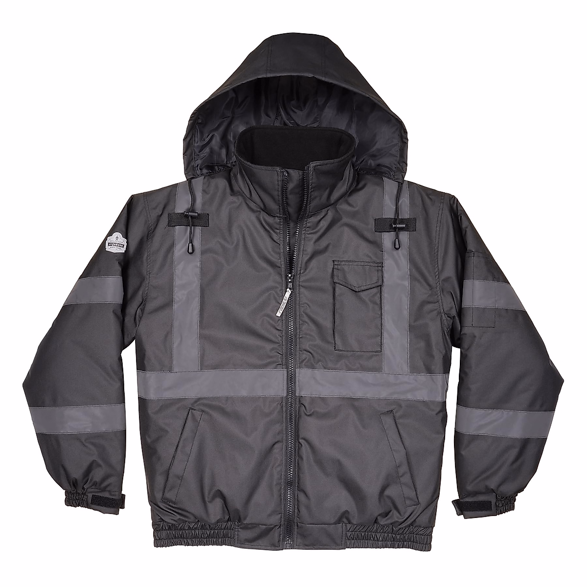 Ergodyne unisex adult Enhanced Visibility for Night Or Low Light Conditions Winter Jacket, Black, Large US