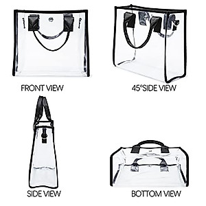 COZYOFFI Clear Tote Bag Stadium Approved for Women Crossbody Bag for Sport Work Concerts