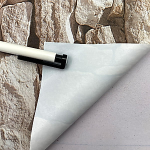 SimpleLife4U Self-Adhesive Shelf Liner Removable Contact Paper Refurbish Apartment Dorm Shop Ugly Wall, Modern Bricks, 17.7 Inch By 9.8 Feet